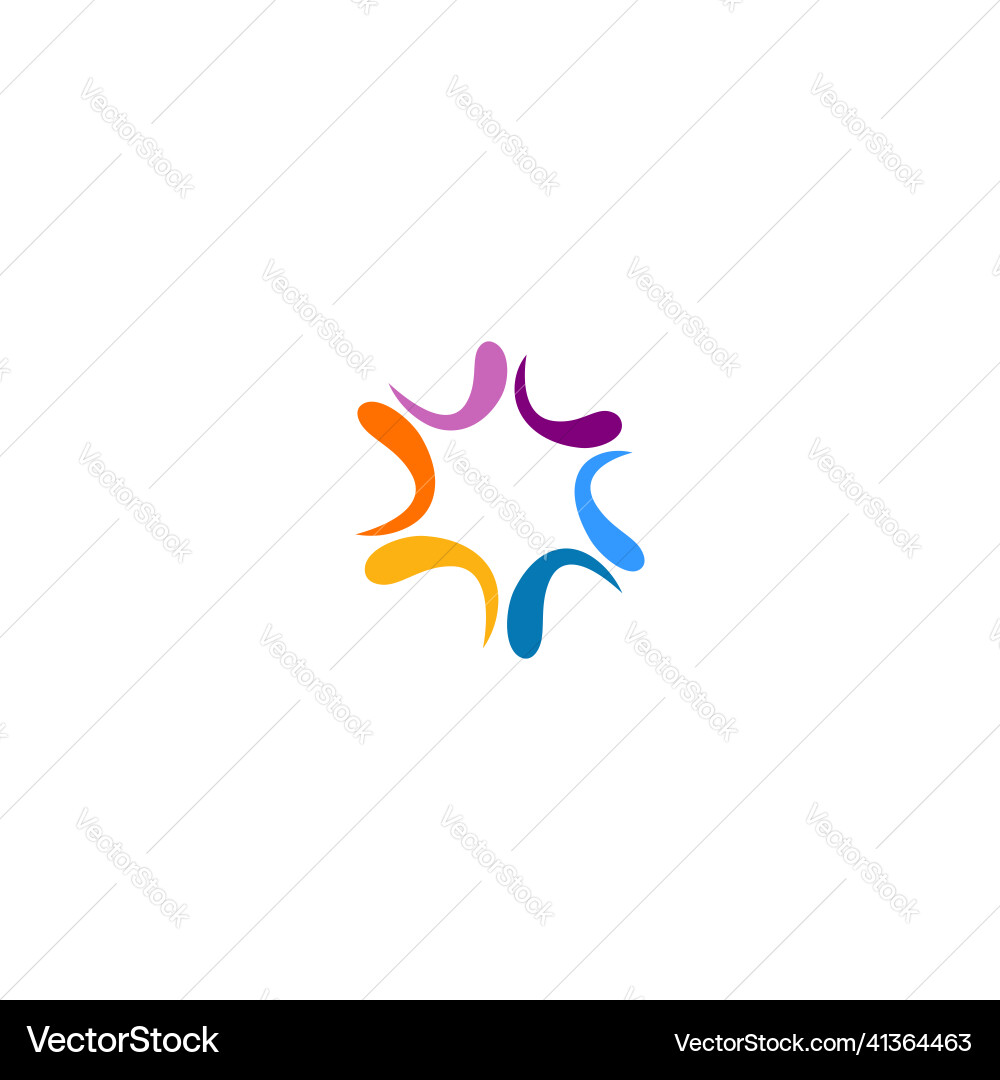 Circle curve star colorful logo Royalty Free Vector Image