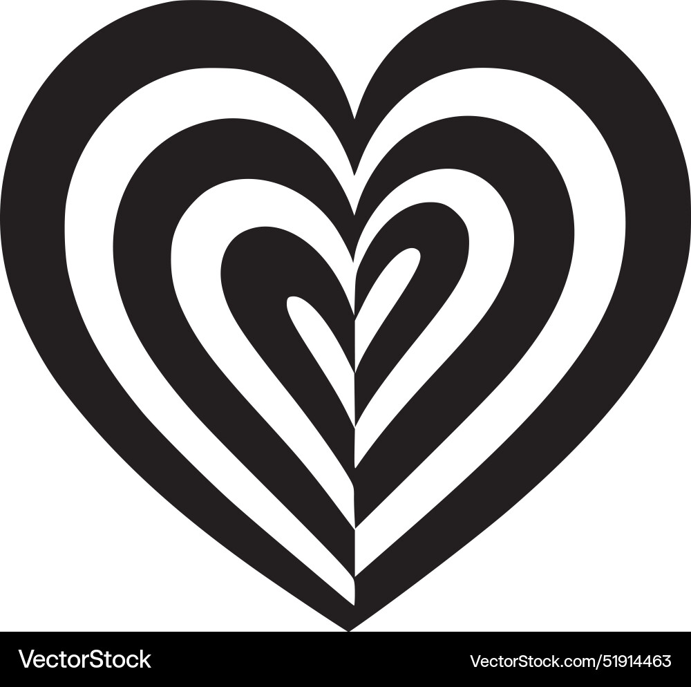 Heart - black and white Royalty Free Vector Image