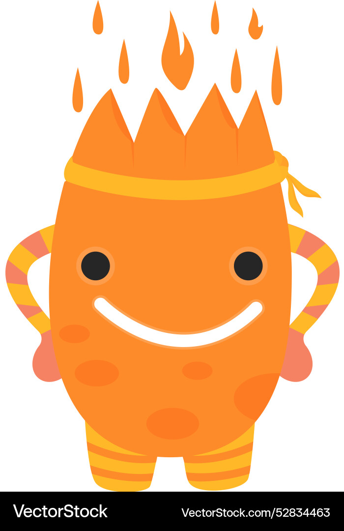 Hot burning monster flame hell cartoon character Vector Image