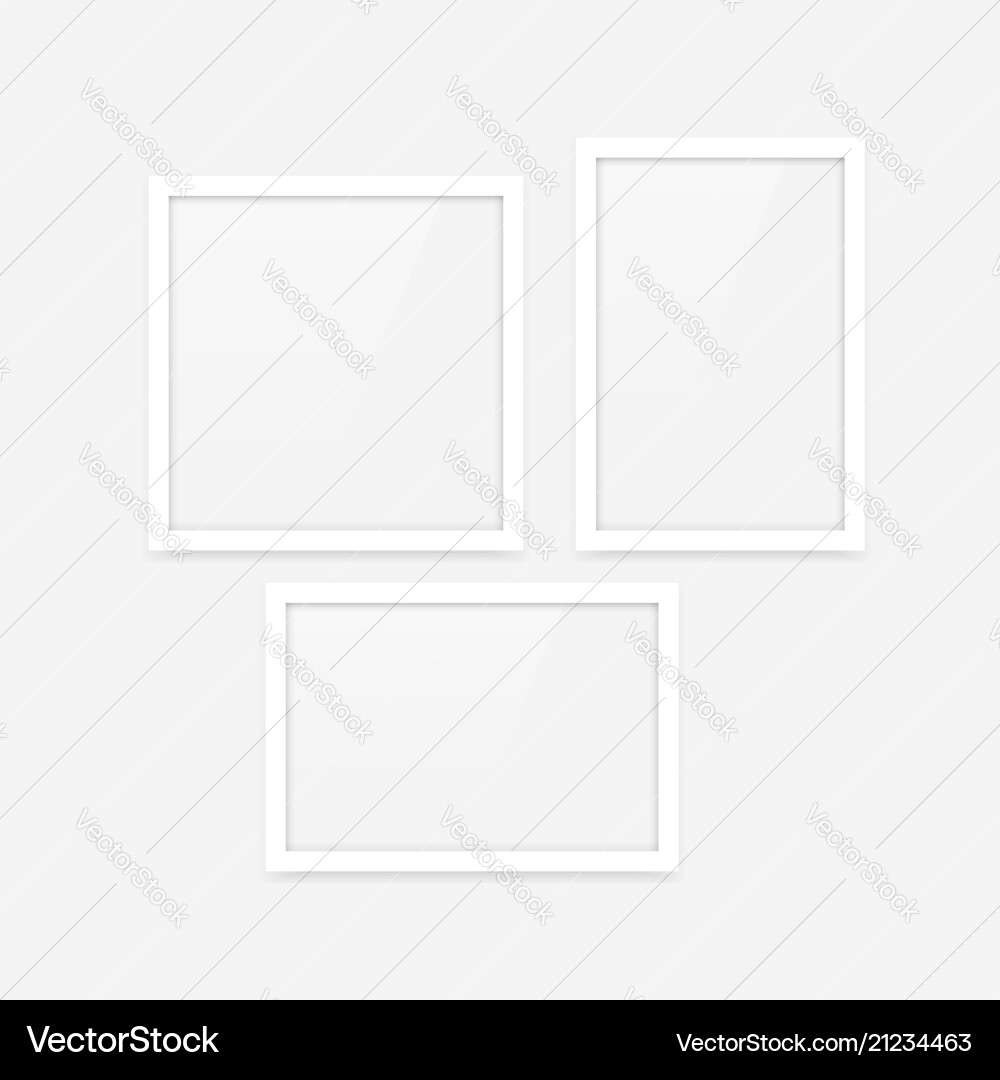 White Photo Frame Set Royalty Free Vector Image
