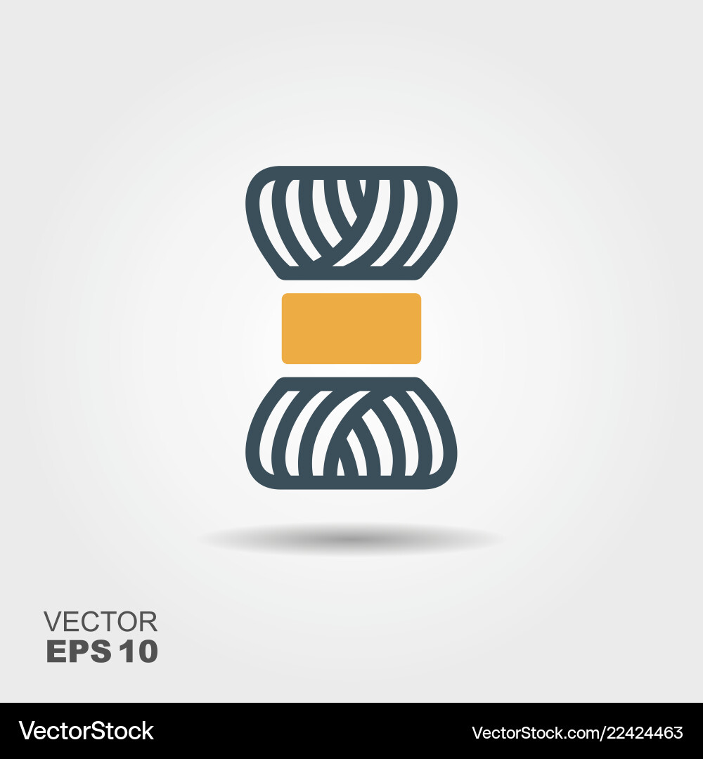 Yarn thread knitting wool flat Royalty Free Vector Image