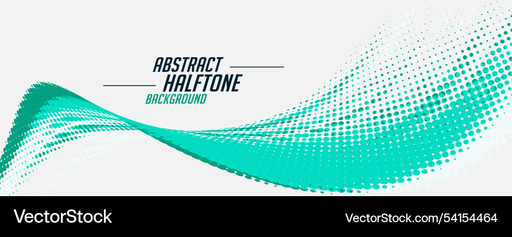 Abstract wavy blue halftone banner on white Vector Image