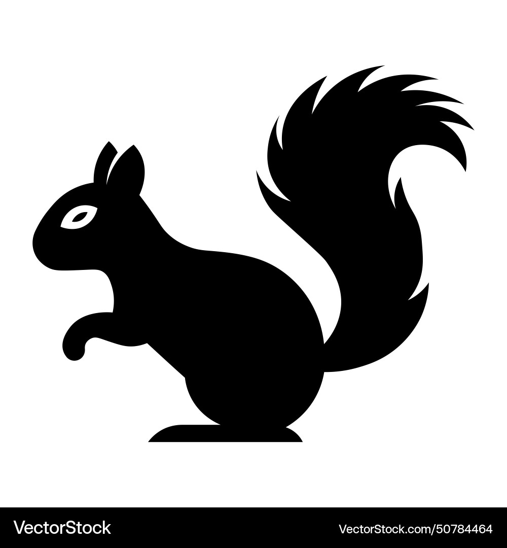 Black squirrel icon on white background Royalty Free Vector