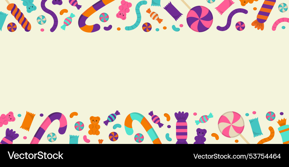 Candies and sweets border frame Royalty Free Vector Image