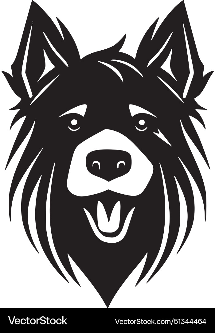 Dog - black and white Royalty Free Vector Image