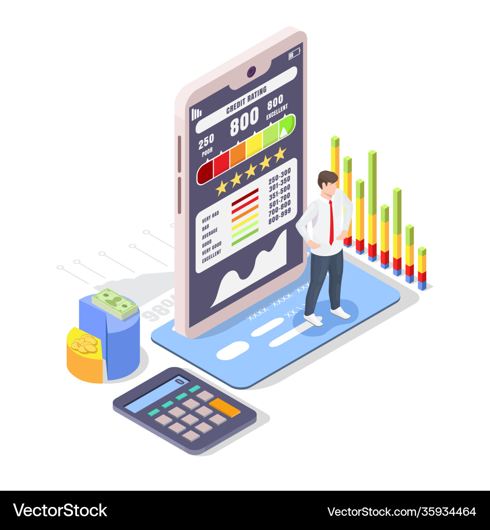 Excellent credit score high personal Royalty Free Vector