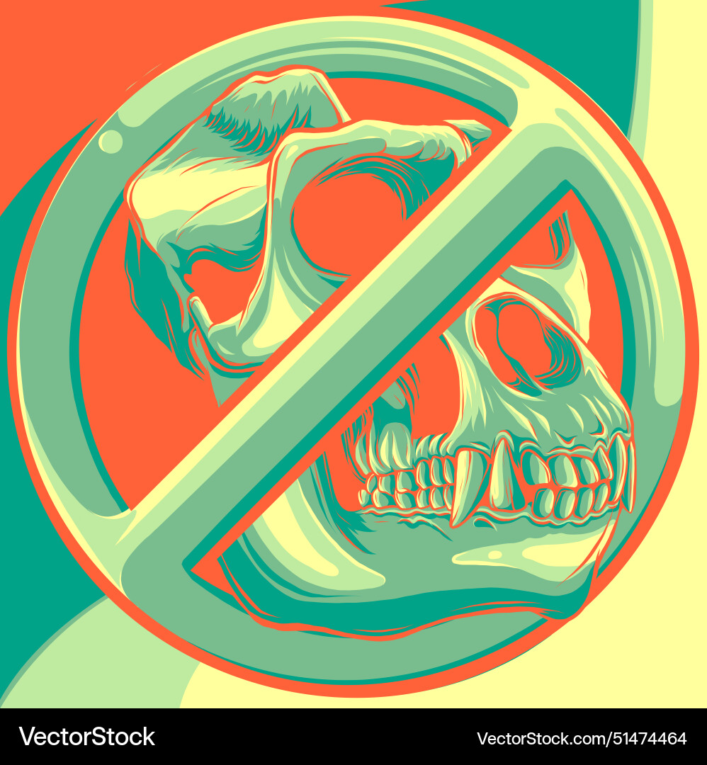 Forbidden skull monkey Royalty Free Vector Image