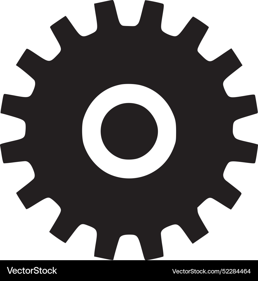 Gear - black and white Royalty Free Vector Image