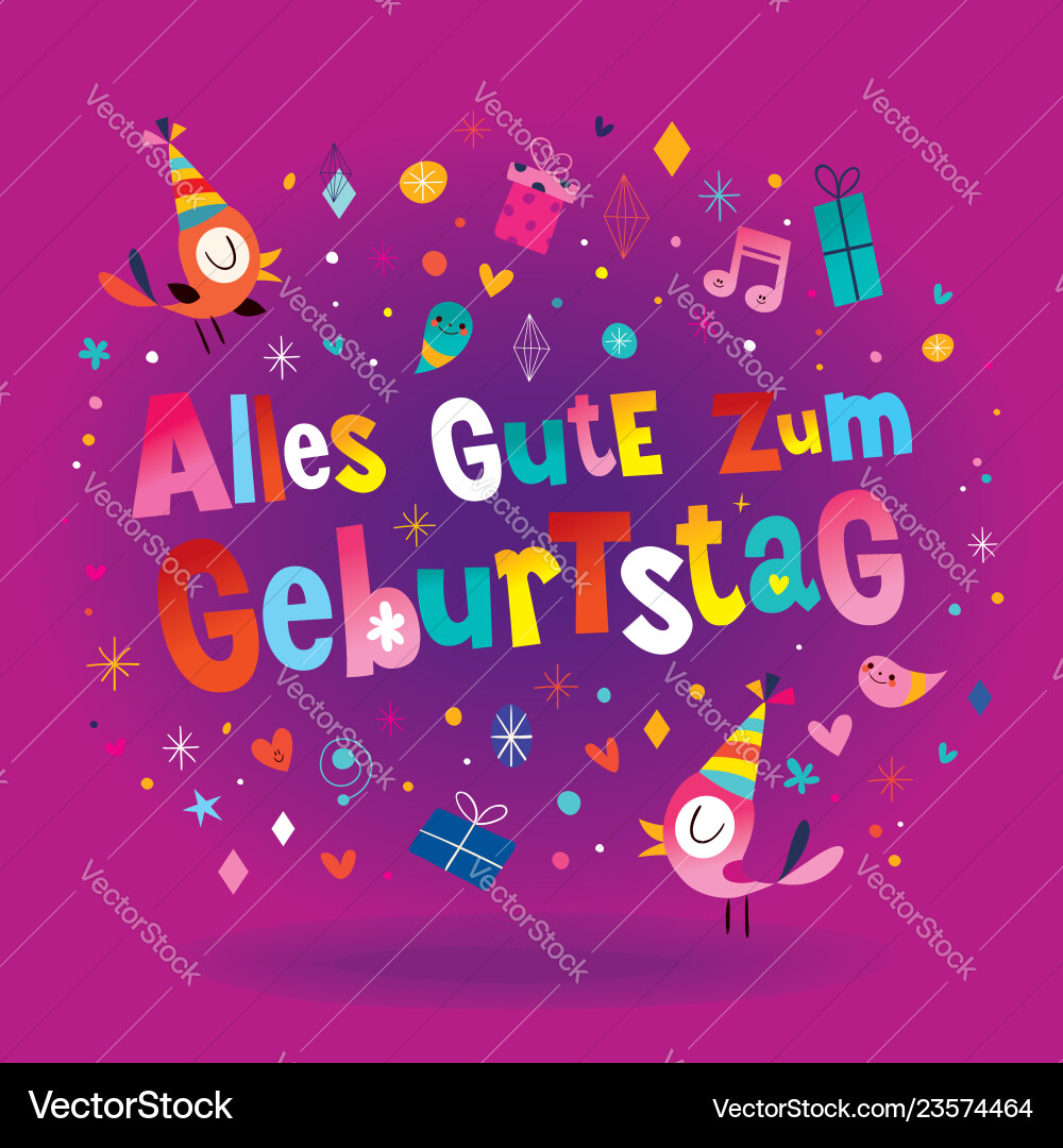 German happy birthday greeting card Royalty Free Vector