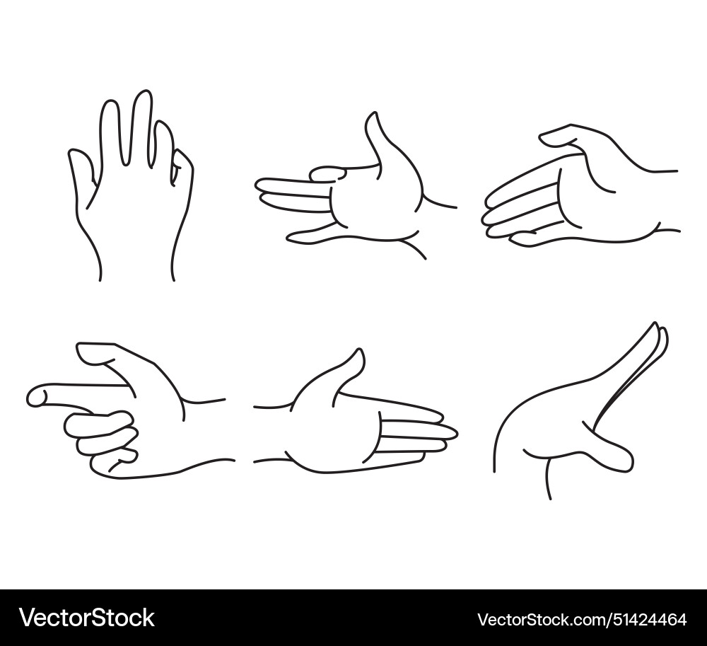 Hand gestures set Royalty Free Vector Image - VectorStock
