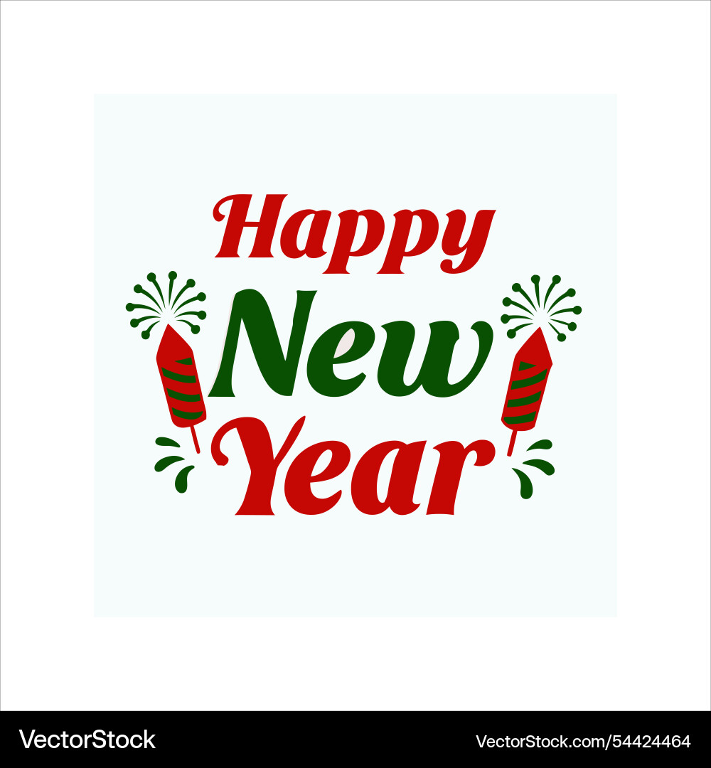 Happy new year logo on white Royalty Free Vector Image