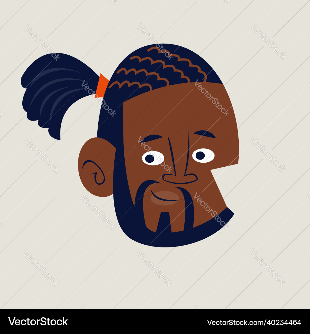 Head cartoon character flat design Royalty Free Vector Image
