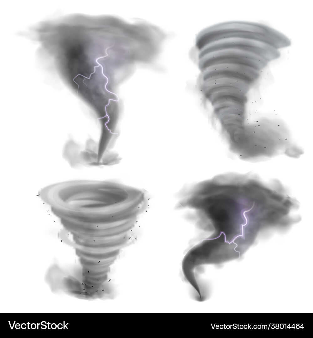 Hurricane vortex realistic tornado 3d twister Vector Image