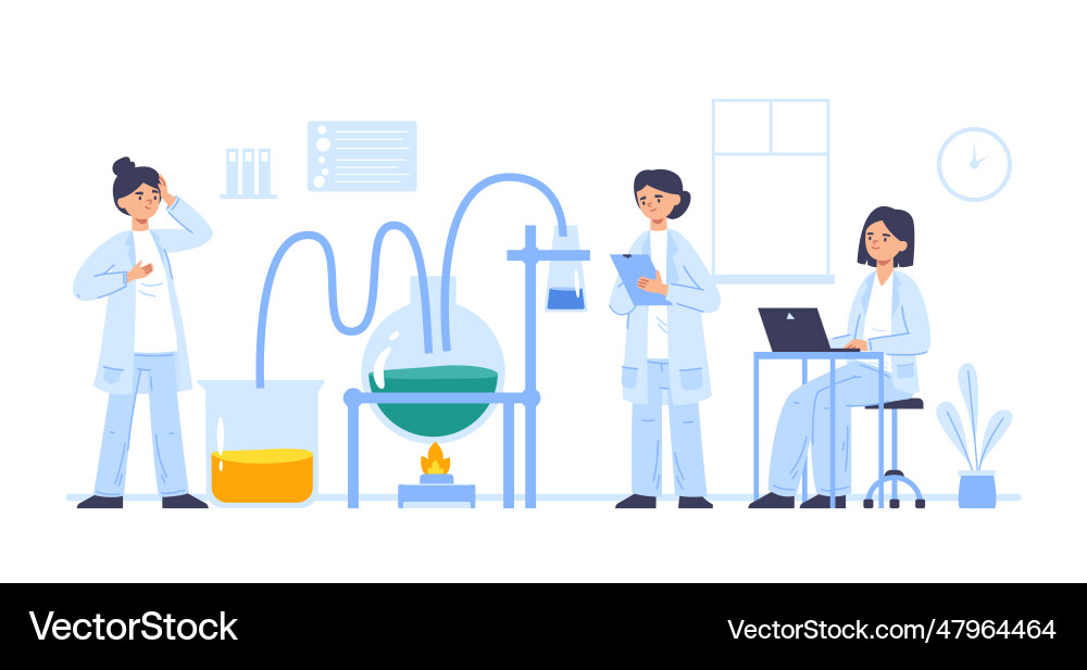 Laboratory research medical innovation workers Vector Image