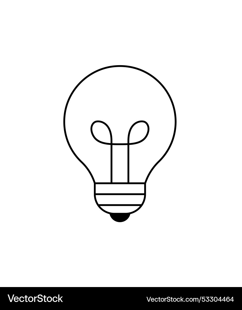 Minimalistic outline of a lightbulb representing Vector Image