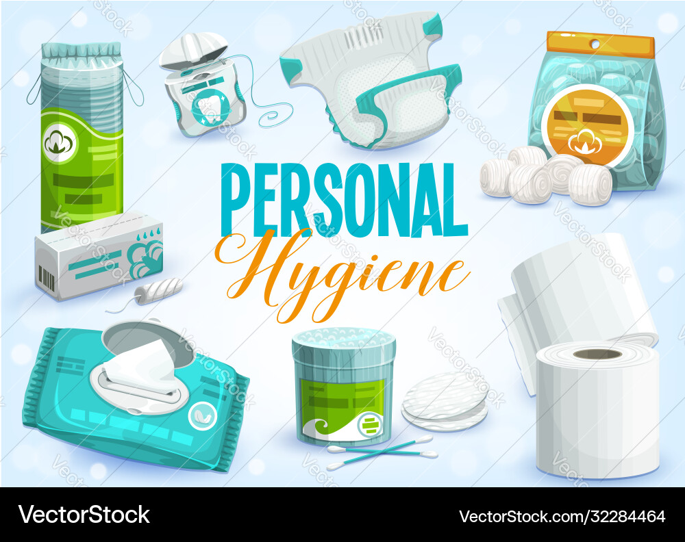 Personal Hygiene & Wellness Products Vector Image