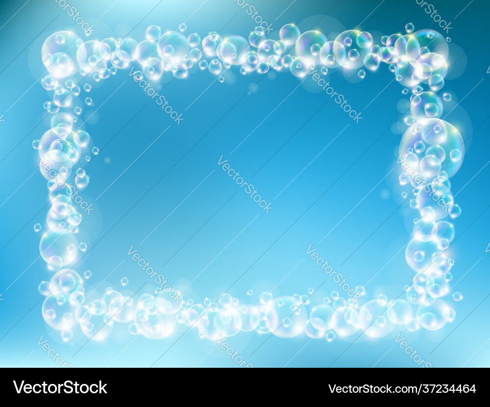 Square frame made soap bubbles Royalty Free Vector Image