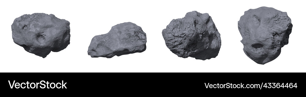 Stone asteroids meteor or space boulder rock Vector Image
