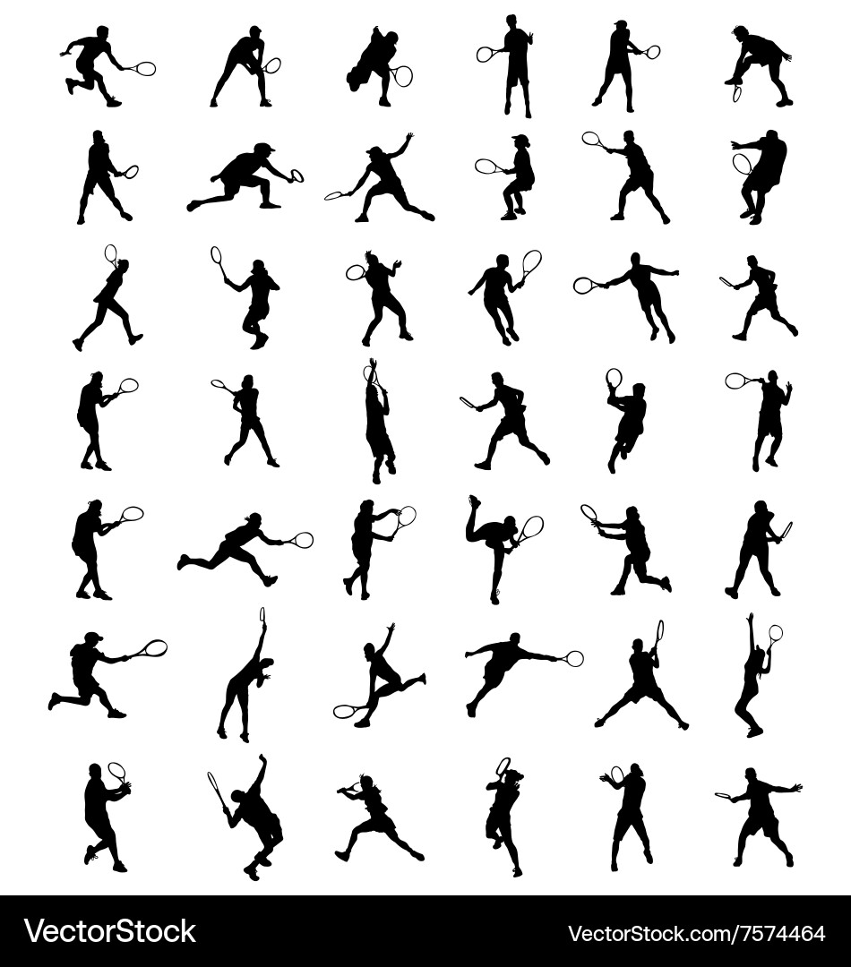 Tennis players Royalty Free Vector Image - VectorStock