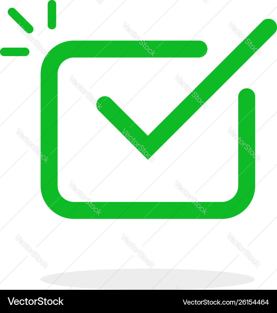 Thin line check tick like okey icon Royalty Free Vector