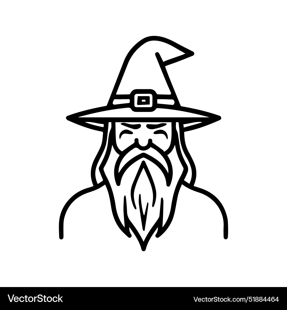 Wizard icon or modern line symbol art Royalty Free Vector