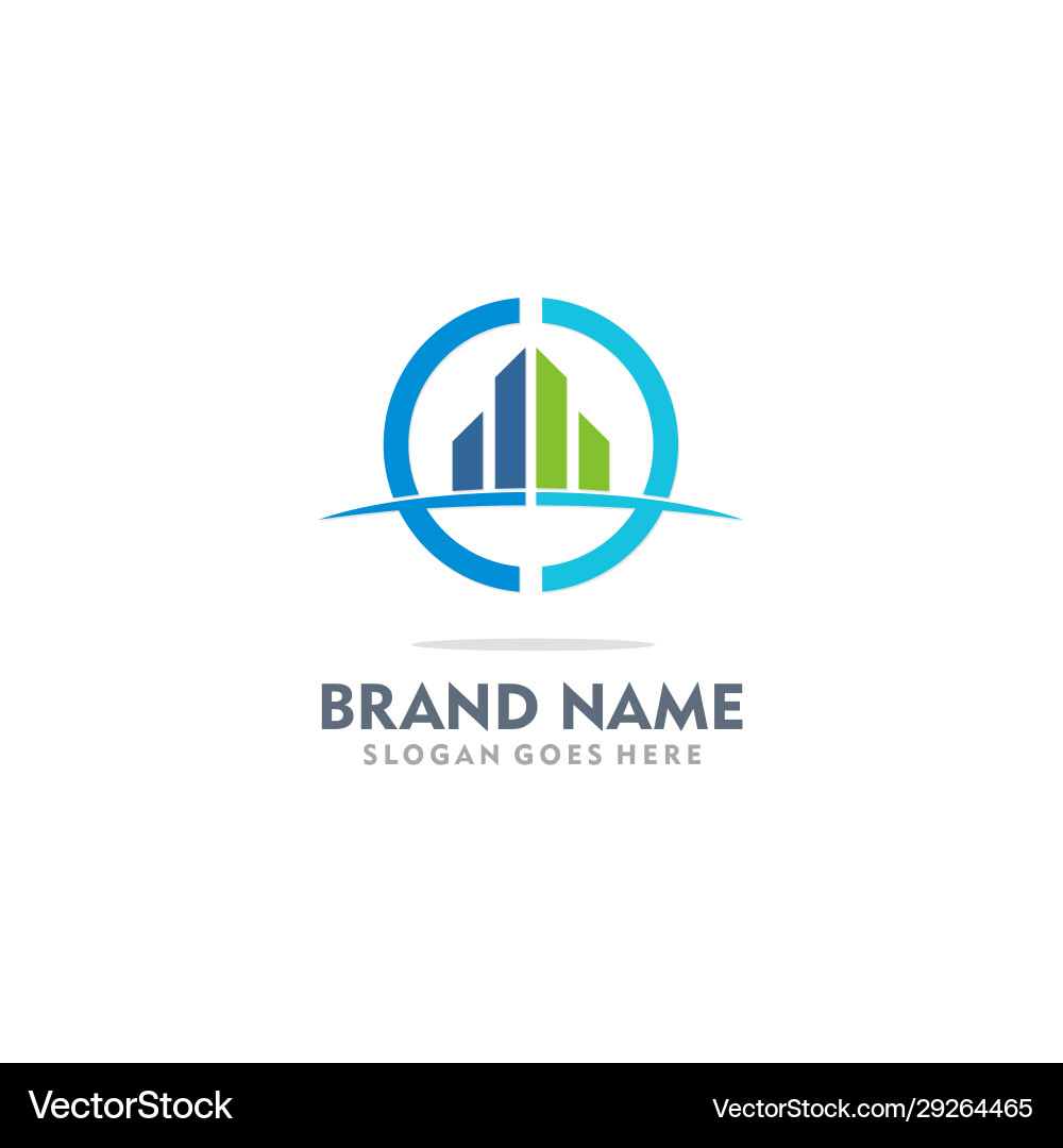 Building company business logo Royalty Free Vector Image