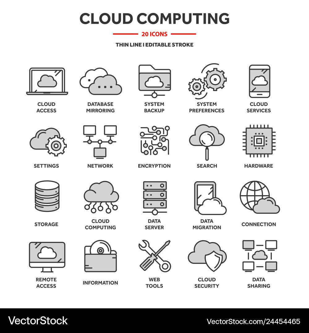 Cloud computing internet technology online Vector Image