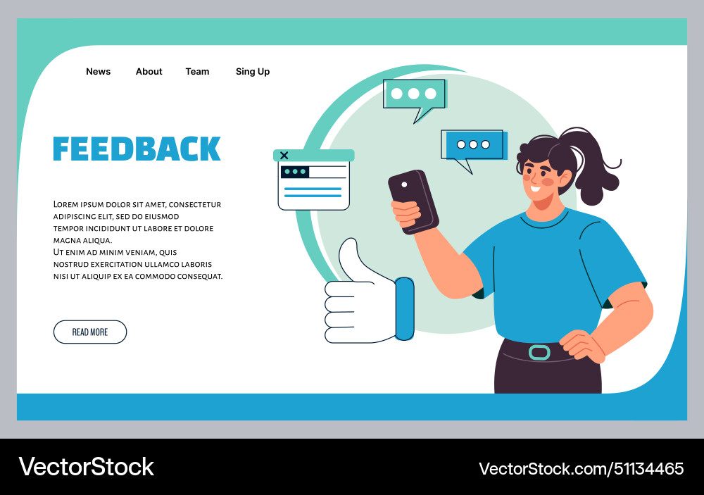 Corporate feedback landing page customer support Vector Image