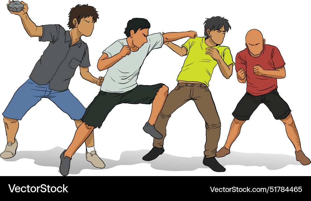 Gang fight Royalty Free Vector Image - VectorStock