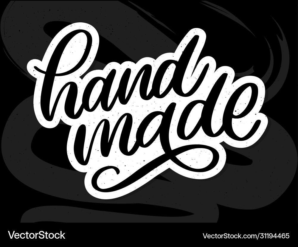 Hand made icon sign lettering slogan Royalty Free Vector