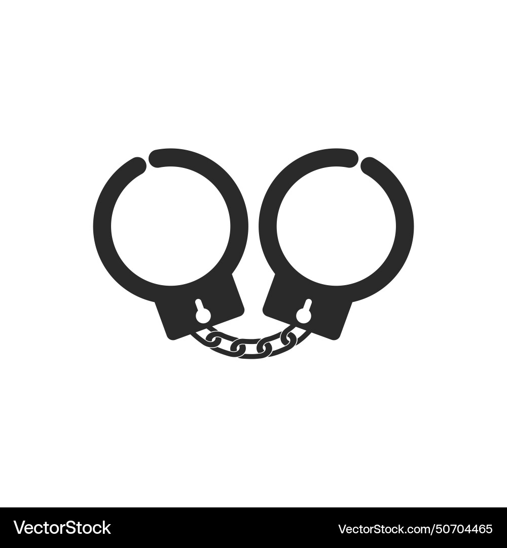 Handcuff icon flat design Royalty Free Vector Image