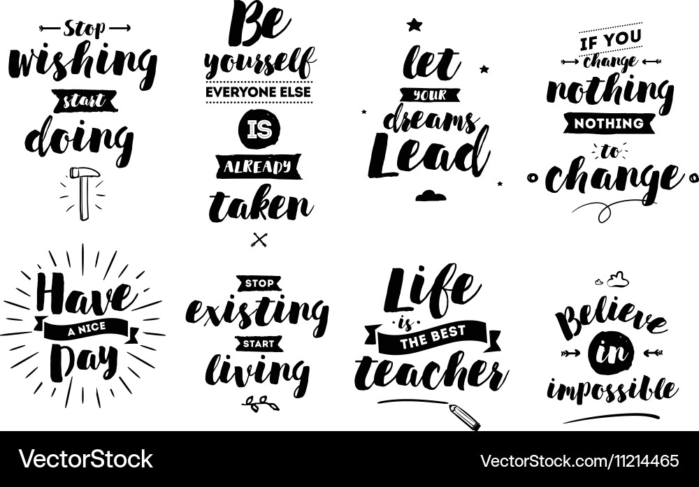 Inspirational quotes set Royalty Free Vector Image