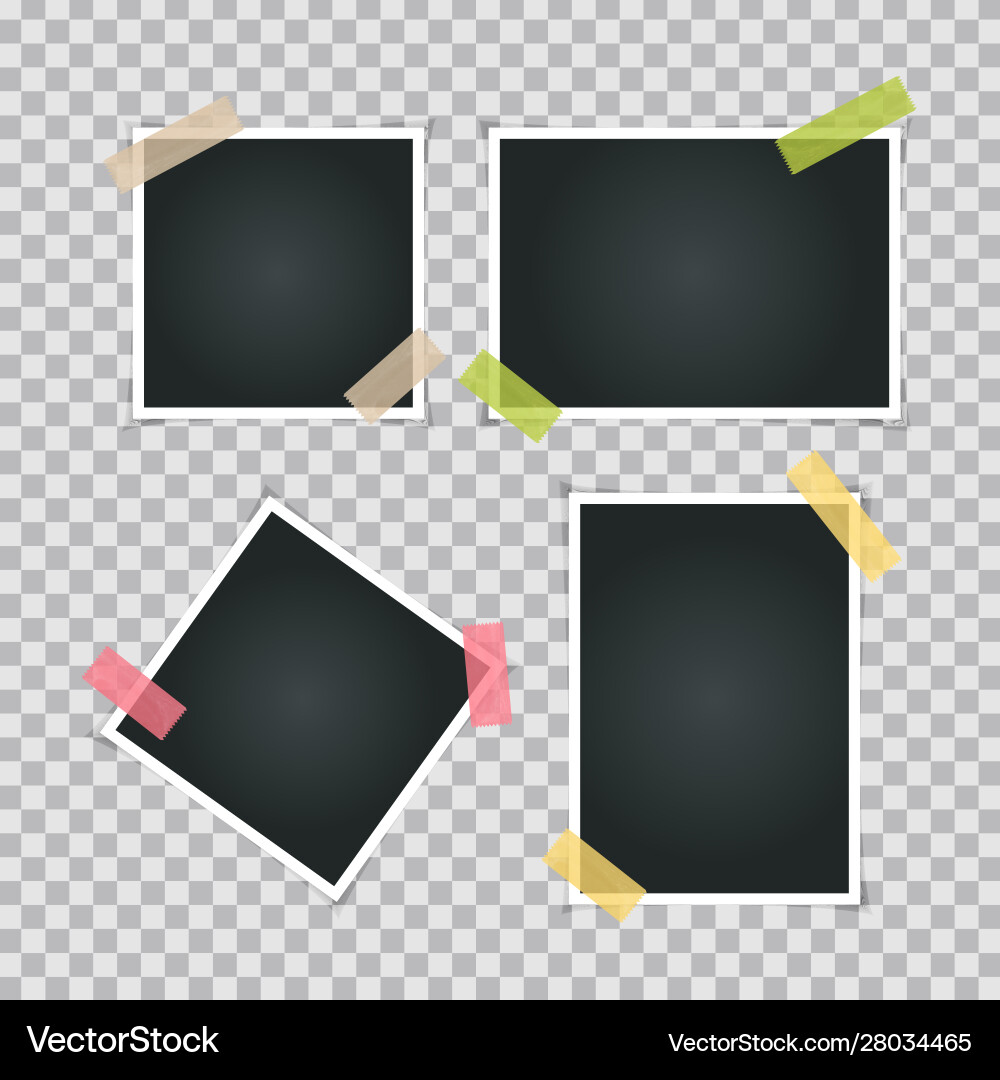Instant photos on transparent background Vector Image