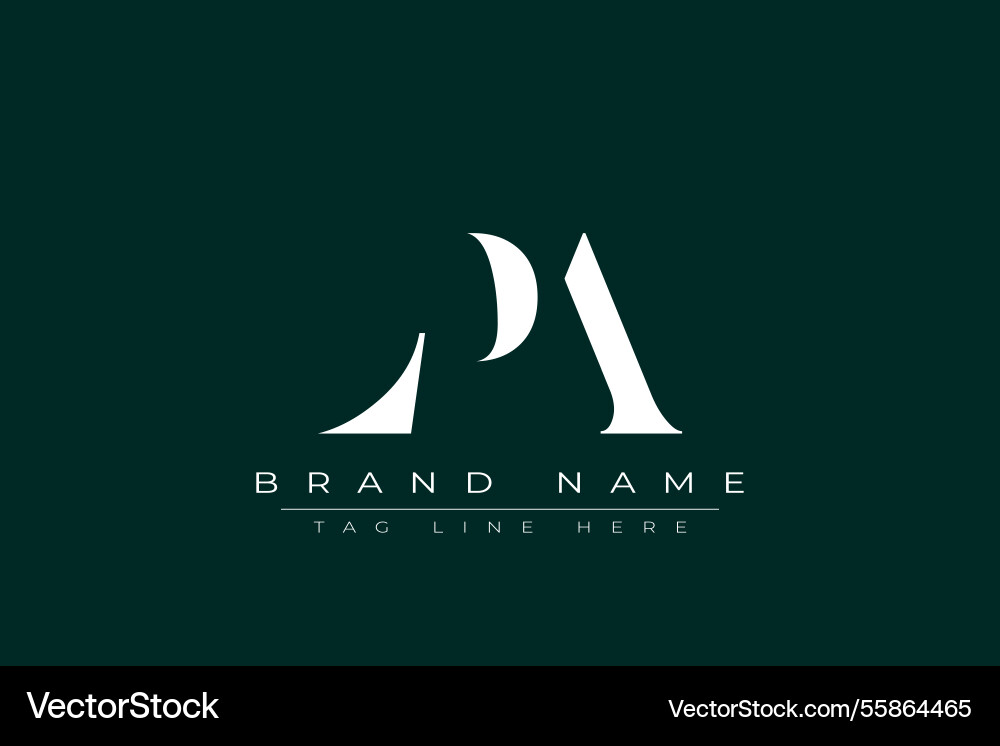 Lpa abstract letter logo design Royalty Free Vector Image