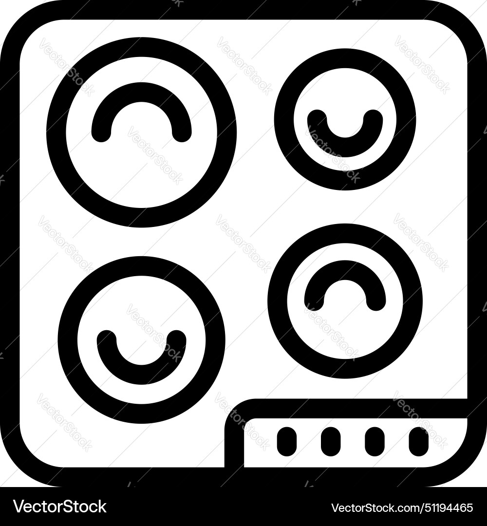 Magnetic induction stove icon outline Royalty Free Vector