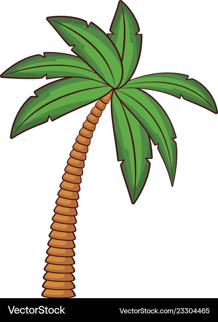 Palm Tree Cartoon - Tropical Paradise Royalty Free Vector