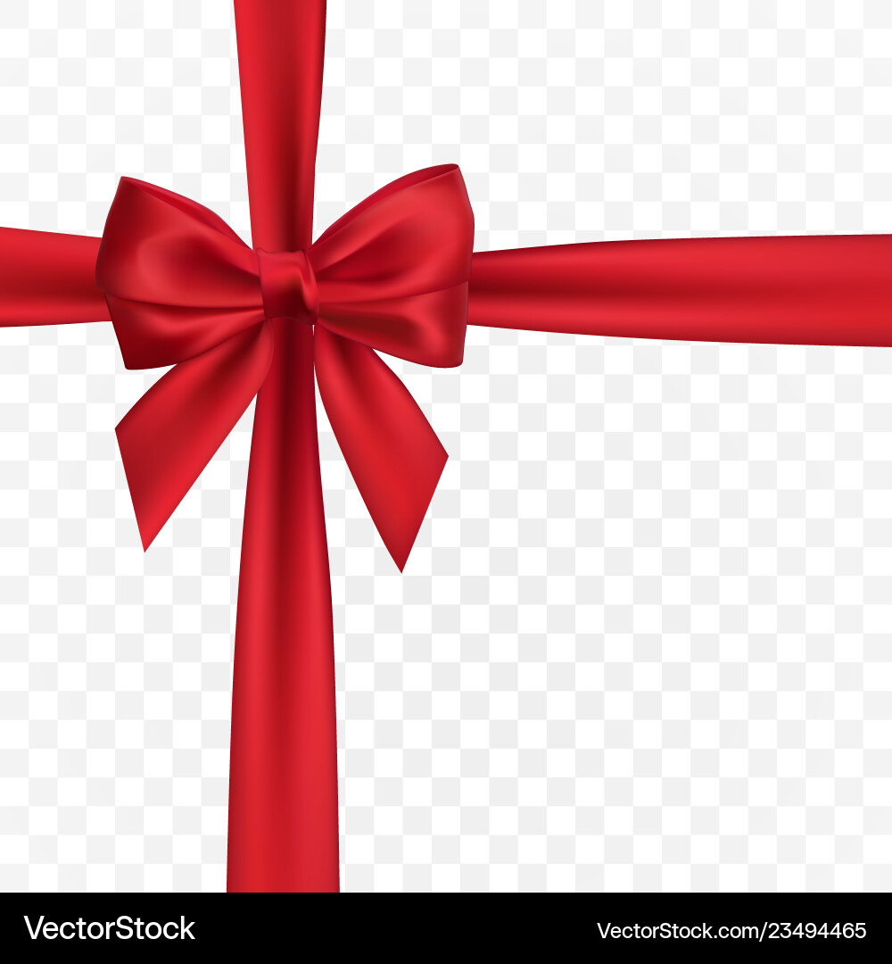 Realistic red bow element for decoration gifts Vector Image