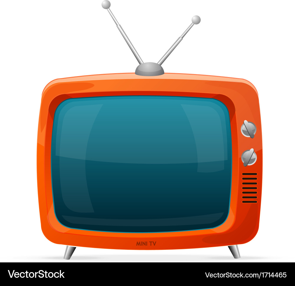Tv retro cartoon style Royalty Free Vector Image