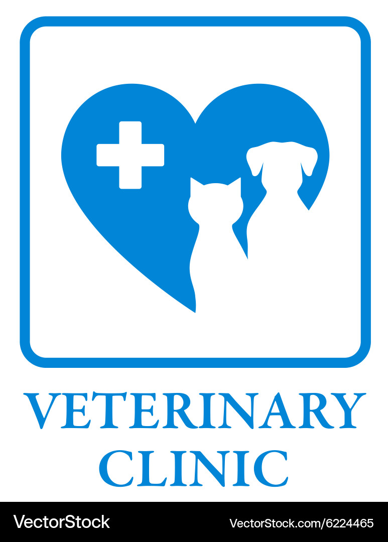 Veterinary clinic icon in frame Royalty Free Vector Image
