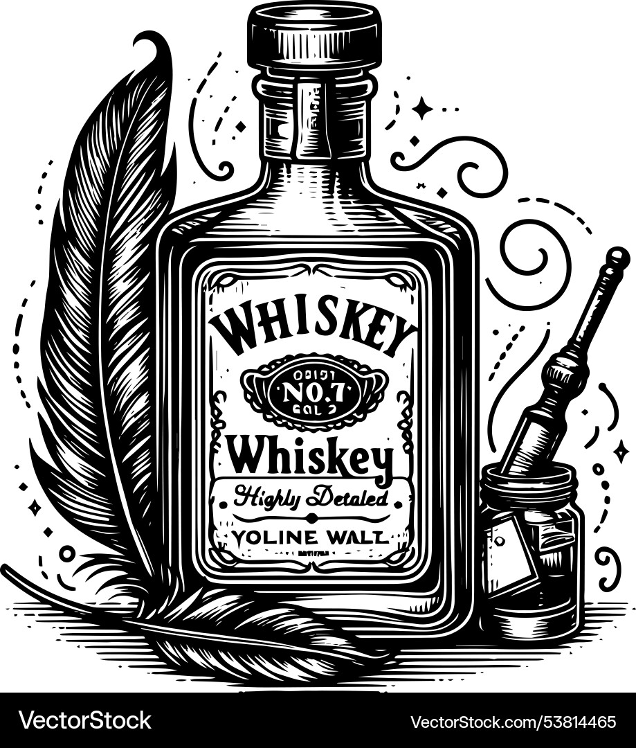 Vintage whiskey roses and man Royalty Free Vector Image