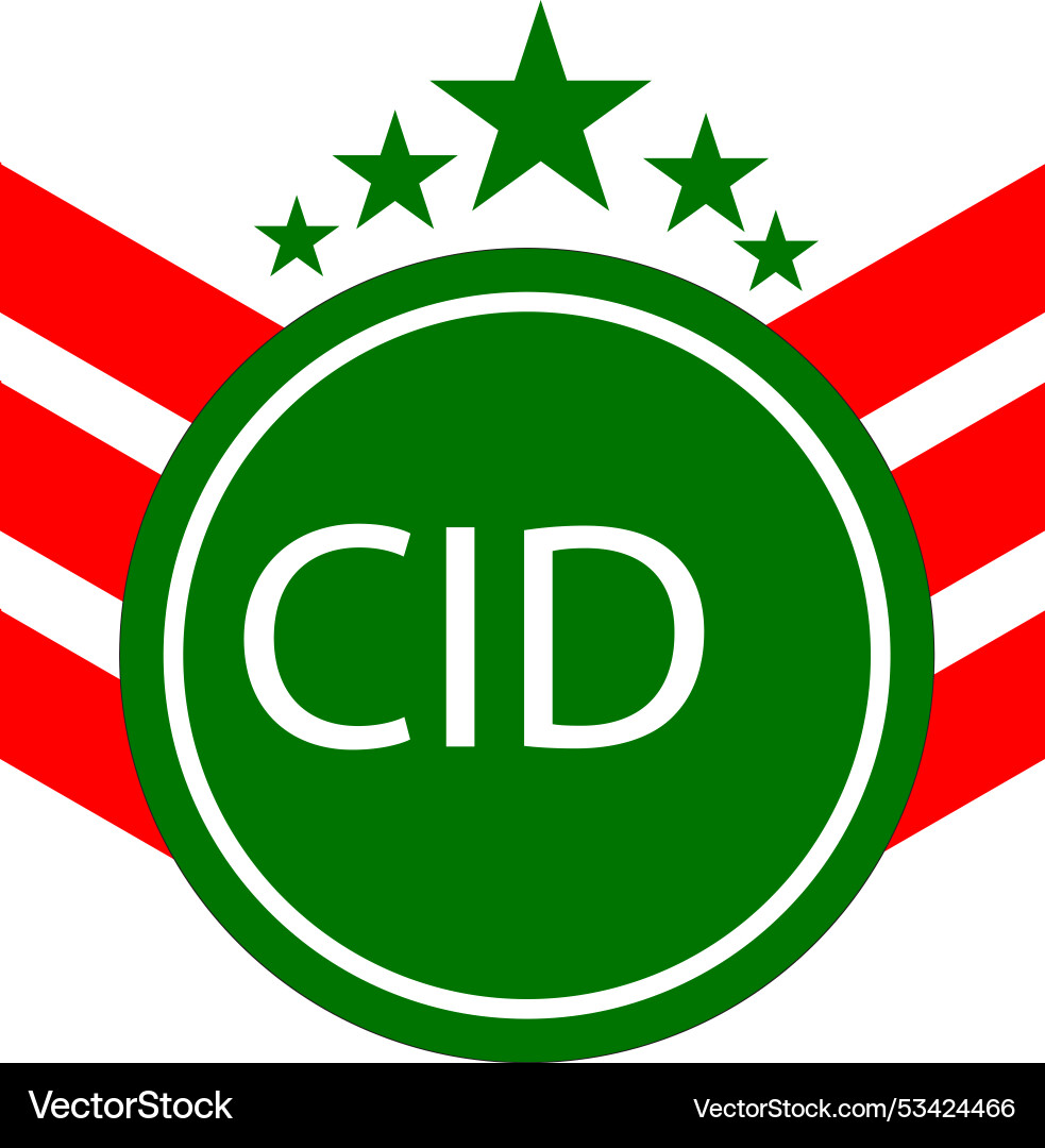 Amazing cid type of logo Royalty Free Vector Image