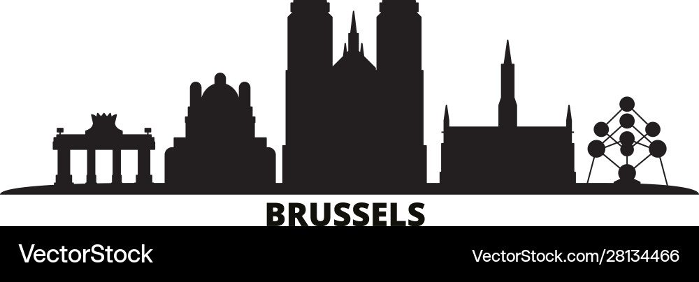 Belgium brussels city skyline isolated Royalty Free Vector