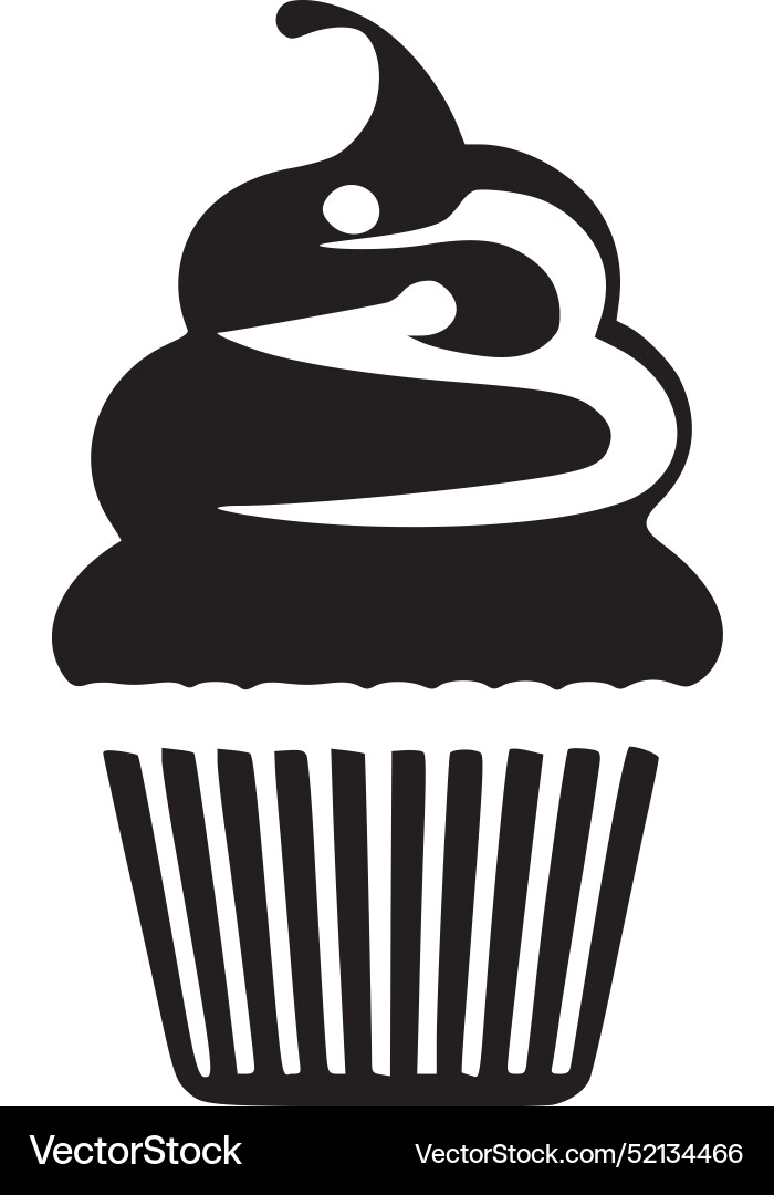 Cupcake - black and white isolated icon Royalty Free Vector