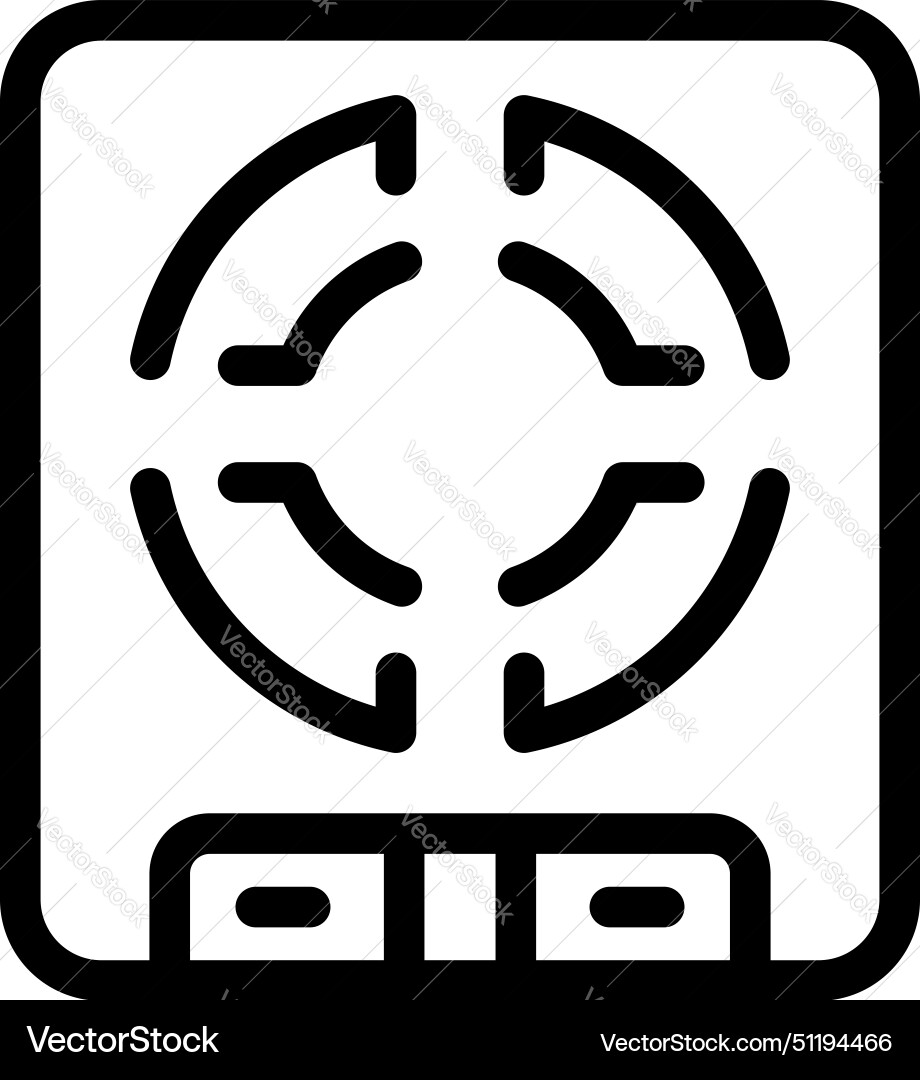 Electric induction cooker icon outline Royalty Free Vector