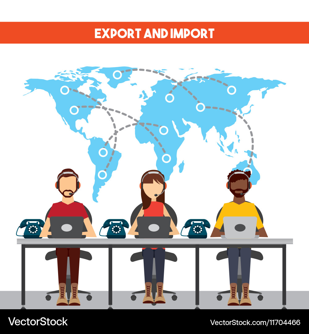 Export and import design Royalty Free Vector Image