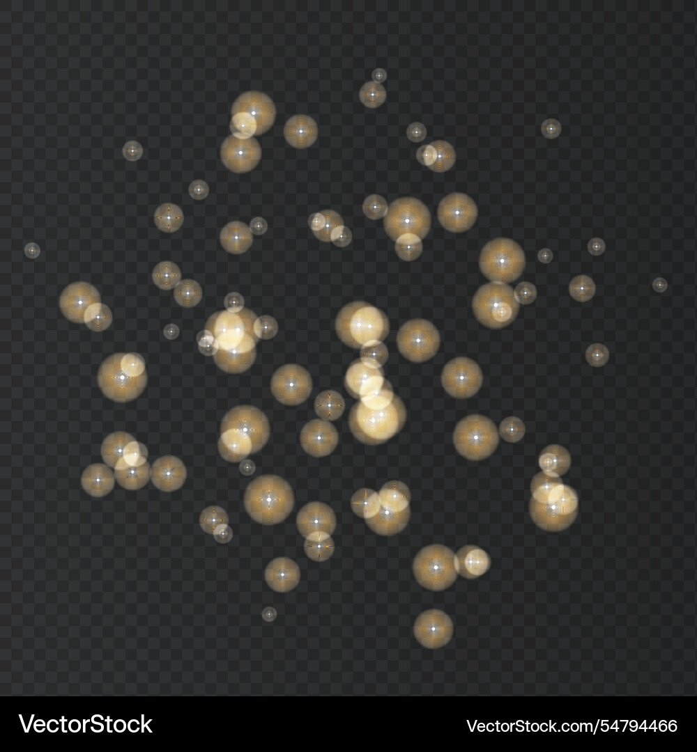 Gold neon circles lights effects Royalty Free Vector Image