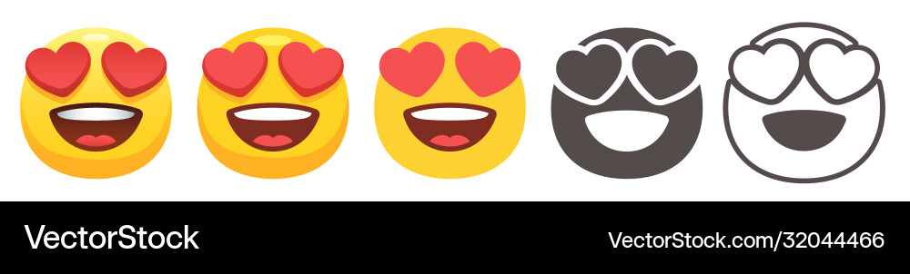 Heart shaped eyes emoji Royalty Free Vector Image
