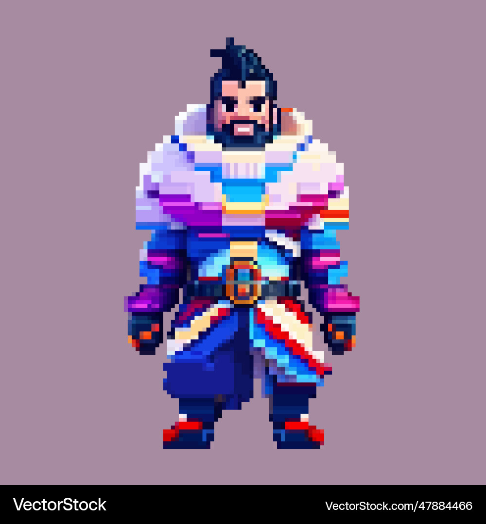 Japanisch samurai warrior pixel art charakter für 8