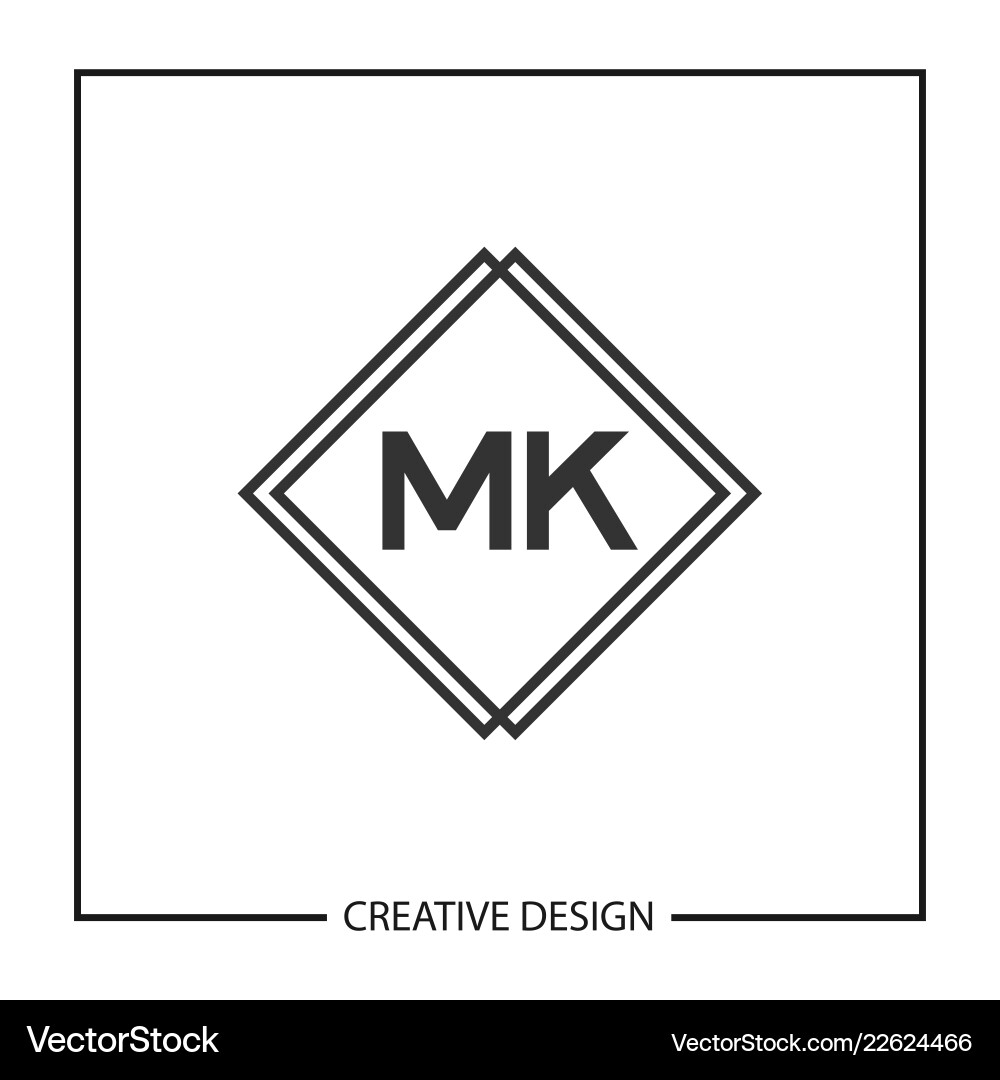 MK Monogram Logo Template - Initial Letter Vector Image