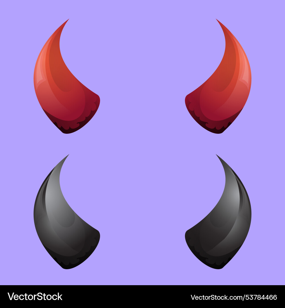 Red and black devil demon satan horns Royalty Free Vector